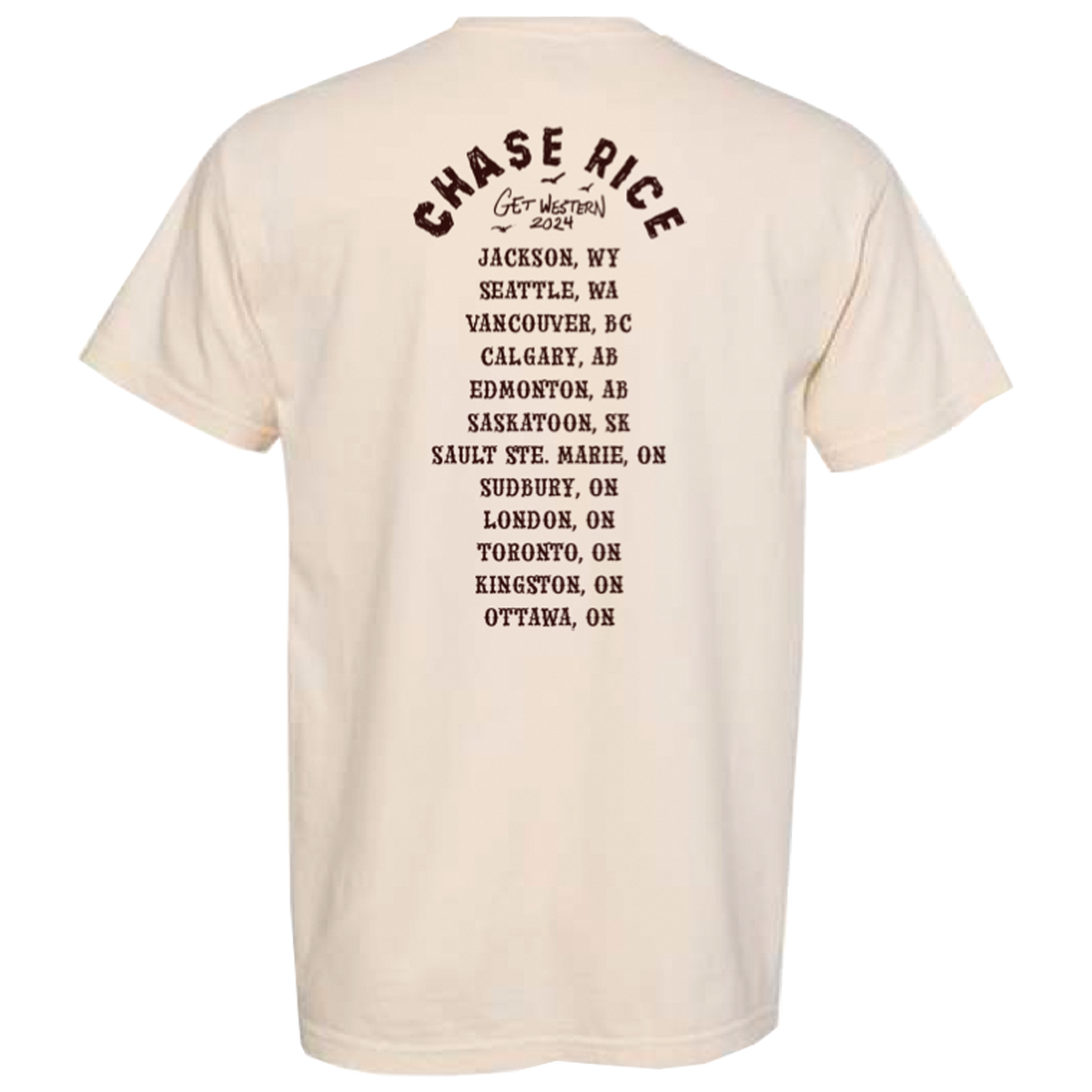2024 Chase Rice Get Western Tour Tee | Chase Rice Official Merchandise